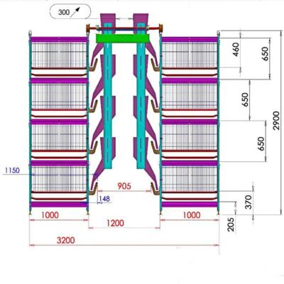 China Full Automatic Broiler Cage with Poultry Drinking System - 3/4 Tier H-Type Design, 90-120 Bird Capacity, 500cm² Per Bird for sale