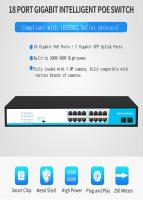 China 16 Port POE Network Switch Full Gigabit Support VLAN with 2 Fiber Ports for sale