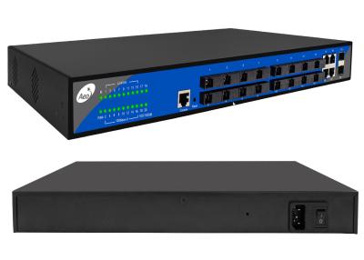 China 16 Ports Ethernet Fiber Switch 10 / 100M 2 Gigabit Fiber 4 Gigabit Ethernet Ports for sale