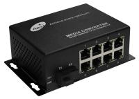 China 250M Transmission Distance POE Ethernet Media Converter 100M 1 Fiber And 8 Ports for sale