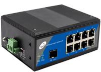 China Industrial POE Ethernet Fiber Switch Full Gigabit 1 SFP and 8 POE Ports for sale