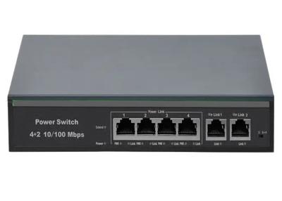 China 6 Port 10 / 100M POE Switch Internal Power Supply With 250m VLAN for sale