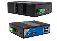 China 100KM Ethernet Fiber Switch Industrial Cascading with 2 Fiber and 4 Ethernet Ports for sale