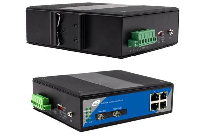 China 100KM Ethernet Fiber Switch Industrial Cascading with 2 Fiber and 4 Ethernet Ports for sale