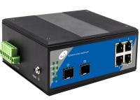 China Managed Ring Loop SFP Fiber Switch 2 Gigabit SFP Slots + 4 Gigabit Ethernet Ports for sale