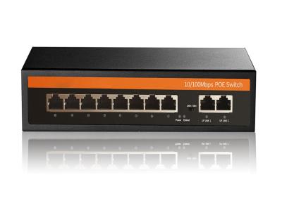 China 8+2 2 Uplink Ports VLAN POE Switch Full 10 / 100Mbps 250m 8 POE Ports for sale
