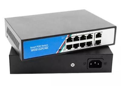 China 8+2 POE Switch 250m 10 / 100 / 1000Mbps Ethernet Network Switch For IP Camera System for sale