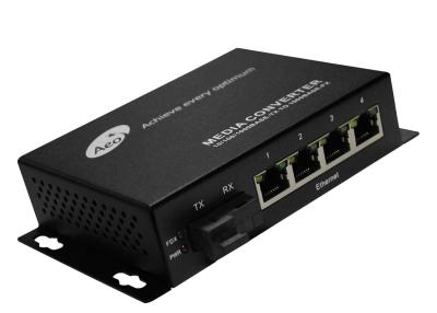 China 10/100Mbps 4 Port Ethernet Switch Fiber To Rj45 Converter CBIT VLAN Support for sale