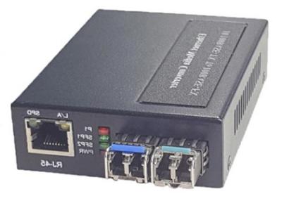 China 1x10/100BASE-T To 2x100BASE-X SFP Fiber Ethernet Switch Converter With PSU for sale