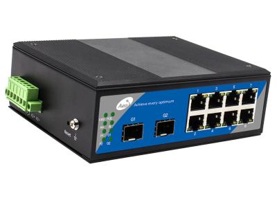 China 32Gbps 10 Port 8+2 SFP Fiber Switch with 8 Ethernet Ports and 2 SFP Slots for sale