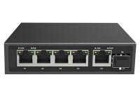 China Full Gigabit PoE Fiber Switch 5x10/100/1000M RJ45 1x1000M Uplink SFP Port for sale