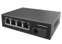China 10/100M 5 Port PoE Fiber Switch With 4x10/100M RJ45 And 1x155M Uplink SC Port for sale