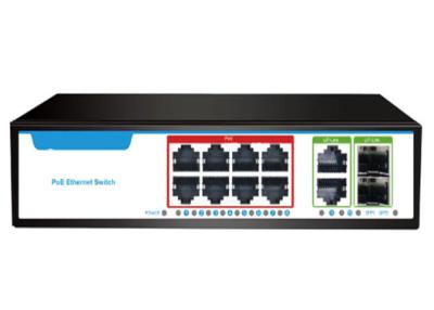 China Poe Switch 8*10/100/1000mbps POE ports + UP-Link 2*1000m RJ45 port+2*1000m SFP for sale