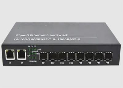 China 2 10/100/1000TX Ethernet Port Fiber Ethernet Switch 8 1000FX SFP Ports for sale