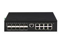 China RJ45 Industrial Ethernet Fiber Switch 8 10/100/1000Base-TX 10 1000M SFP for sale