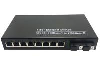 China Fiber Media Converter with 10/100mbps or 10/100/1000mbps 2Fiber and 8RJ45 for sale