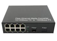 China Fiber Media Converter With 10/100mbps Or 10/100/1000mbps 1 SFP Fiber And 8RJ45 for sale