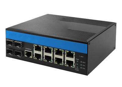 China Managed SFP Fiber Switch Full Gigabit 8 POE RJ45 And 4 SFP Ports for sale