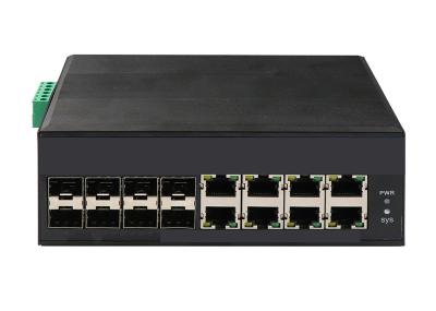 China Industrial Managed SFP Fiber Switch With Full Gigabit 8 POE Ethernet And 8 SFP Ports for sale