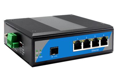 China Unmanaged Industrial Gigabit Fibre Switch 1 SFP Slot and 4 Ethernet Ports for sale