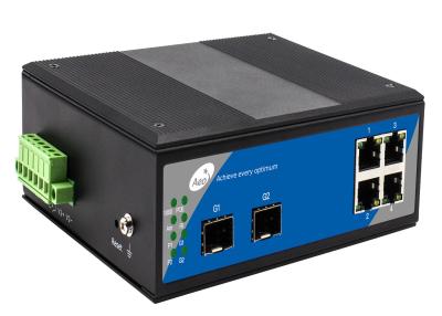 China IP40 SFP Optical Switch Single Mode Single Fiber With 2 SFP Slots And 4 Ethernet Ports for sale