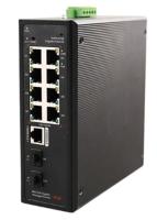 China Industrial BT PoE L2 Managed Switch 10 Port Full Gigabit Dual DC Power Input for sale