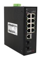 China L2 Managed Industrial BT PoE SFP Switch 10 Port Full Gigabit Dual DC Power Input Din Rail for sale