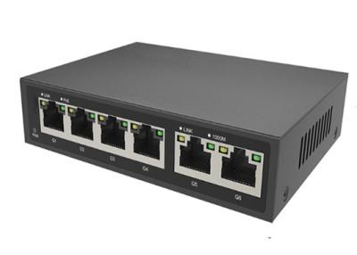 China Full Gigabit 6 Port POE Ethernet Switch 1-4 Support BT PoE MAX 90W for sale