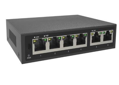 China Unmanaged Gigabit PoE BT Switch 6*10/100Base-T RJ45 Ports  + Port 1-4 Support Bt PoE for sale