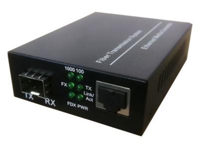 China 1000Mbps Data Rate Fiber Media Converter 1SFP and 1RJ45 Port SFP Media Converter for sale