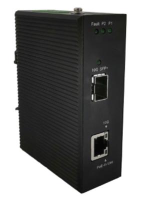 China Industrial 802.3bt 90W 10G PoE Media Converter Store-and-Forward Processing Type for sale