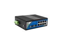 China Industrial Cascading Ethernet Fiber Switch 8 10/100Mbps Ethernet and 2 Gigabit Optical Ports for sale