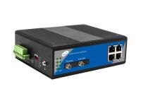 China Industrial Cascading Fiber Optical Switch 10/100/1000Mbps 4 POE Ethernet and 2 Optical Ports for sale
