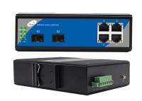 China DIN Rail Mounting Fiber POE Switch , 2 SFP 4 Port Switch 1000 Mbps for sale