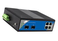 China Full Gigabit 4 Port Fiber Optic Switch 4 Ethernet 2 SFP Slots for sale