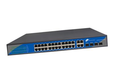 China 24 Port Gigabit SFP Fiber Switch , 10/100/1000M 19 Inch POE Switch for sale