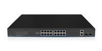 China 16 Ports Gigabit PoE Switch 16 10/100/1000M POE Ports and 2 Gigabit Combo Ports for sale