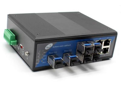 China Desktop SFP Fiber Switch 2 Gigabit SFP 4 10/100Mbps Ethernet 4 10/100Mbps SFP for sale