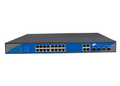 China FCC 16 Port SFP Fiber Switch 16 10/100/1000M POE Port 4 Gigabit Combo Port for sale