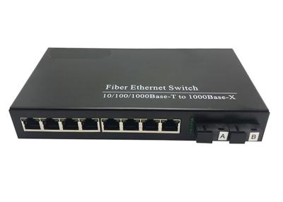 China 2Fiber And 8RJ45 Ethernet Media Converter 10/100M Or 10/100/1000M for sale