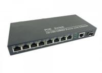 China 8POE+1RJ45+1Fiber Ethernet Media Converter Full Gigabit 10 / 100 / 1000Mbps for sale