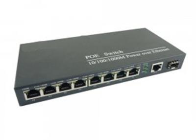 China 8POE+1RJ45+1Fiber Ethernet Media Converter Full Gigabit 10 / 100 / 1000Mbps for sale