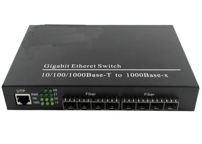China 10/100/1000Mbps 1 RJ45 And 8 SFP Fiber Media Converter for sale