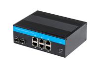 China 2 Fiber And 6 Ethernet Port POE Fiber Switch 10/100/1000Mbps for sale