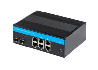 China 2 Fiber And 6 Ethernet Port POE Fiber Switch 10/100/1000Mbps for sale