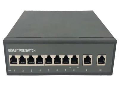 China Metal Full Gigabit POE Ethernet Switch 8 Ports 2 Uplink Ports for sale