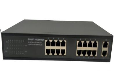 China POE Gigabit Ethernet Switch with 16 POE Ports 2 Uplink Ports for sale