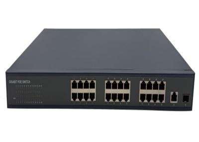 China Full Gigabit POE SFP Fiber Switch With 24 POE Ports 1 SFP Port 1 Uplink Port for sale