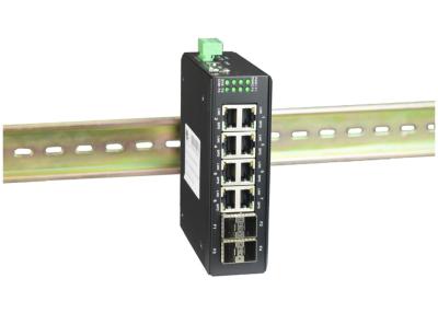 China Industrial Guide Rail Ring Ethernet Fiber Switch 8GE UTP+4 SFP Ports for sale