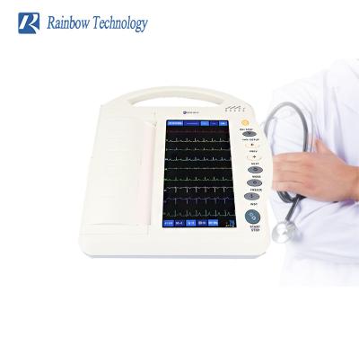 China Digital 10.1 Inch 12 Channel ECG Machine Electrocardiograma With Printer For Hospital for sale